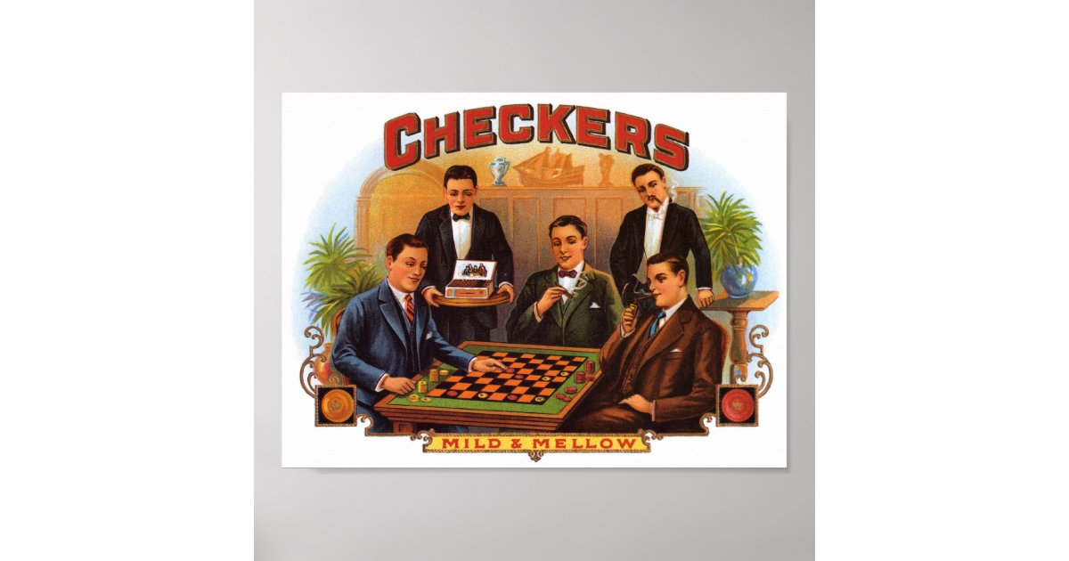 Checkers Cigar Label Poster | Zazzle