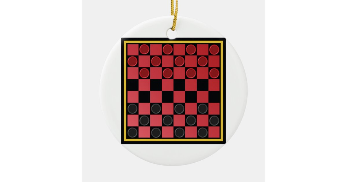 Checkers Game Ceramic Ornament | Zazzle