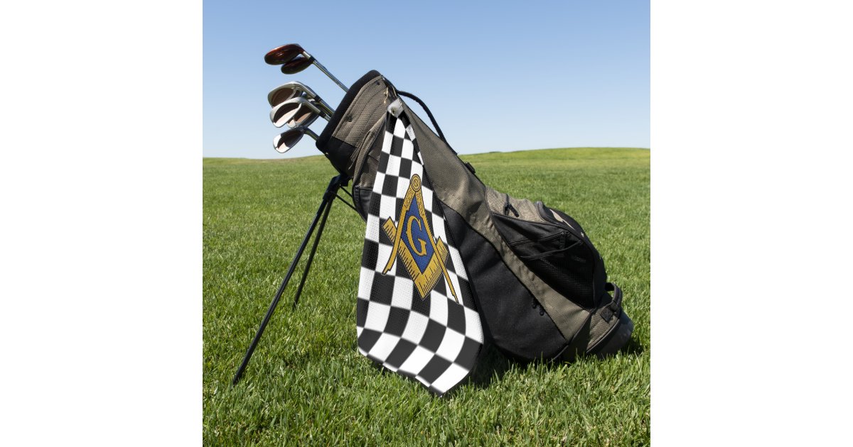 Checkers Masonic Freemasons Square and Compass Golf Towel | Zazzle