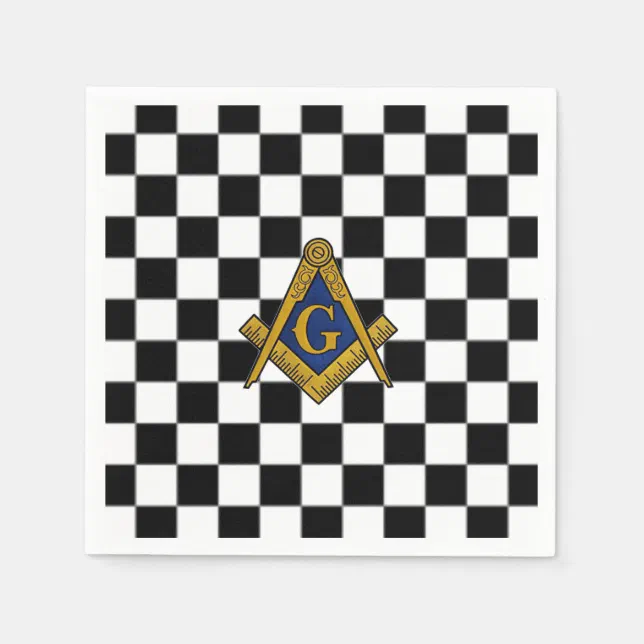 Checkers Masonic Freemasons Square and Compass Napkins | Zazzle