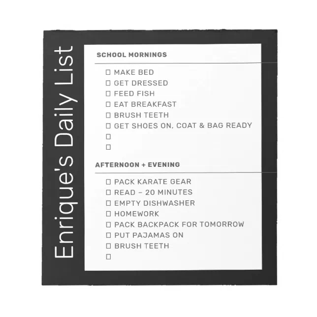 Checklist Simple Morning Evening ToDo Personalized Notepad | Zazzle