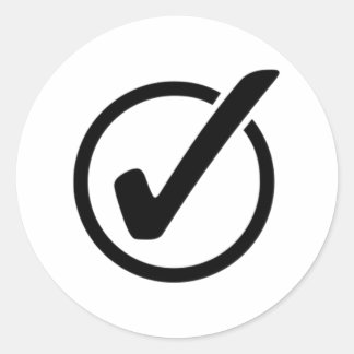 Checkmark Sign Round Sticker