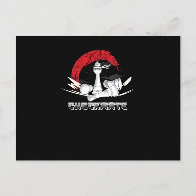 Checkmate Chess Ninja Pieces King Queen Holiday Postcard | Zazzle