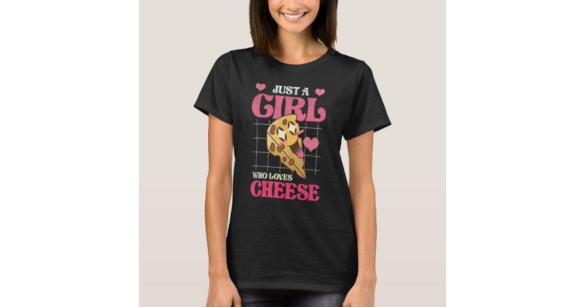 Cheddar Cheese Girls Women Foodie Snack Cheese T-Shirt | Zazzle