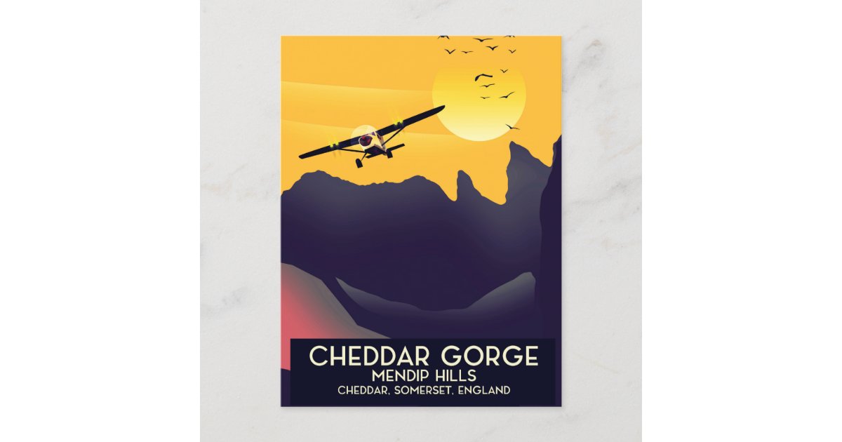 Cheddar Gorge vintage travel poster. Postcard | Zazzle