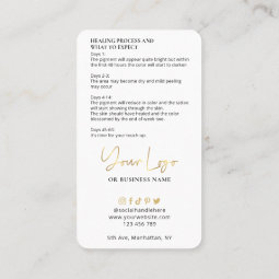 Cheek Blush Care Instructions Metallic Gold PMU Business Card | Zazzle