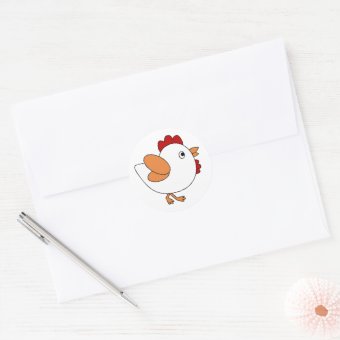 Cheeky Chicken Classic Round Sticker | Zazzle