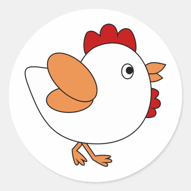 Cheeky Chicken Classic Round Sticker | Zazzle