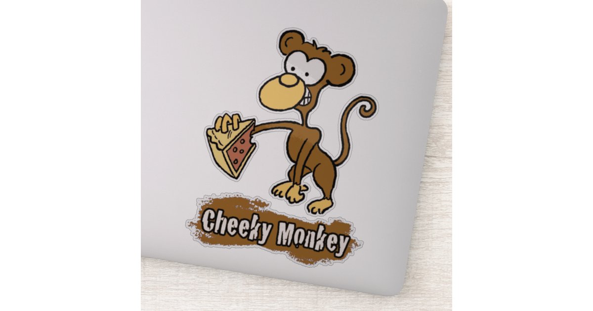 Cheeky Monkey Design Sticker | Zazzle