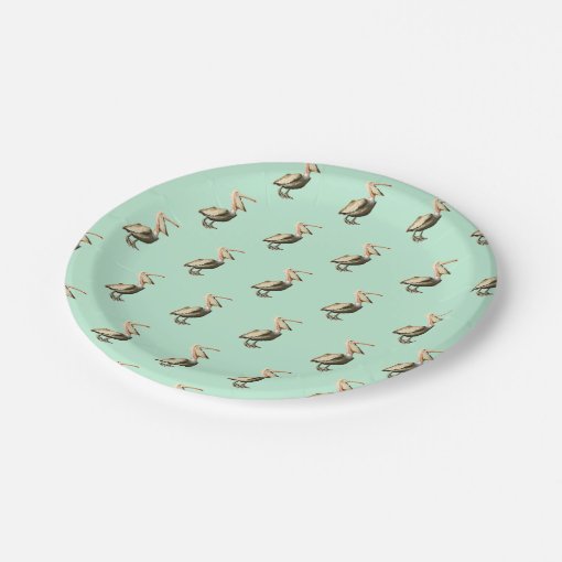 cheeky pelican print plates beach party | Zazzle