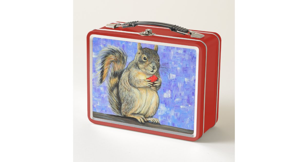 Cheeky Squirrel Painting Metal Lunch Box | Zazzle