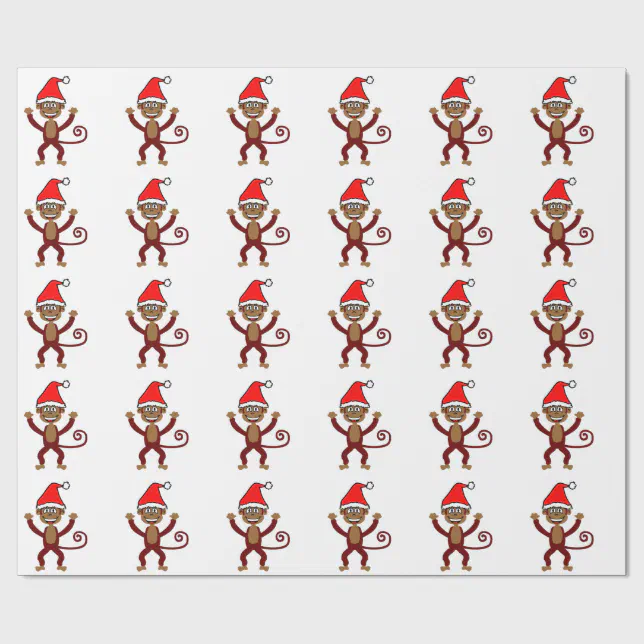 Cheeky Xmas Monkey Wrapping Paper | Zazzle