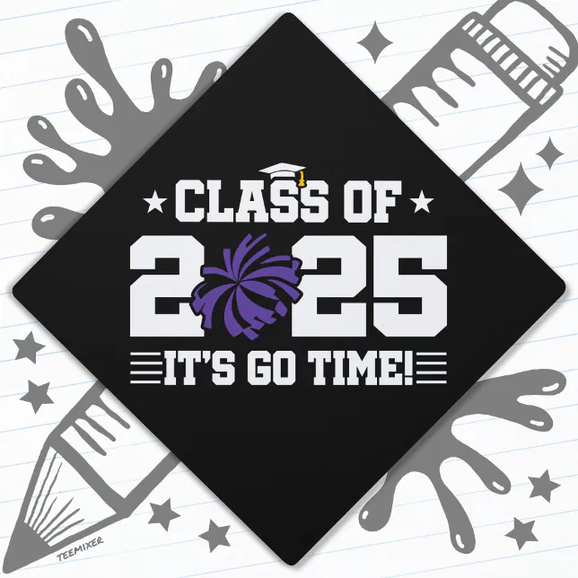 Cheer Cheerleader Graduation Class of 2025 Senior Graduation Cap Topper ...