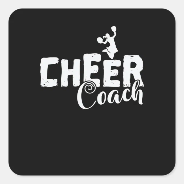 Cheer Coach Cheerleader Sport turnen anfeuern Square Sticker | Zazzle