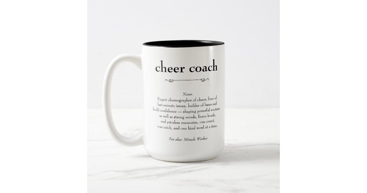 Cheer Coach Definition Thank You Gift Two-Tone Coffee Mug | Zazzle