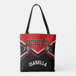 Cheer Dark Red Cheerleader Outfit Tote Bag | Zazzle
