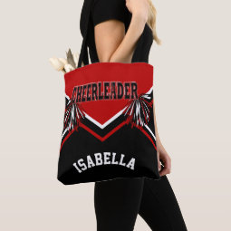 Cheer Dark Red Cheerleader Outfit Tote Bag | Zazzle