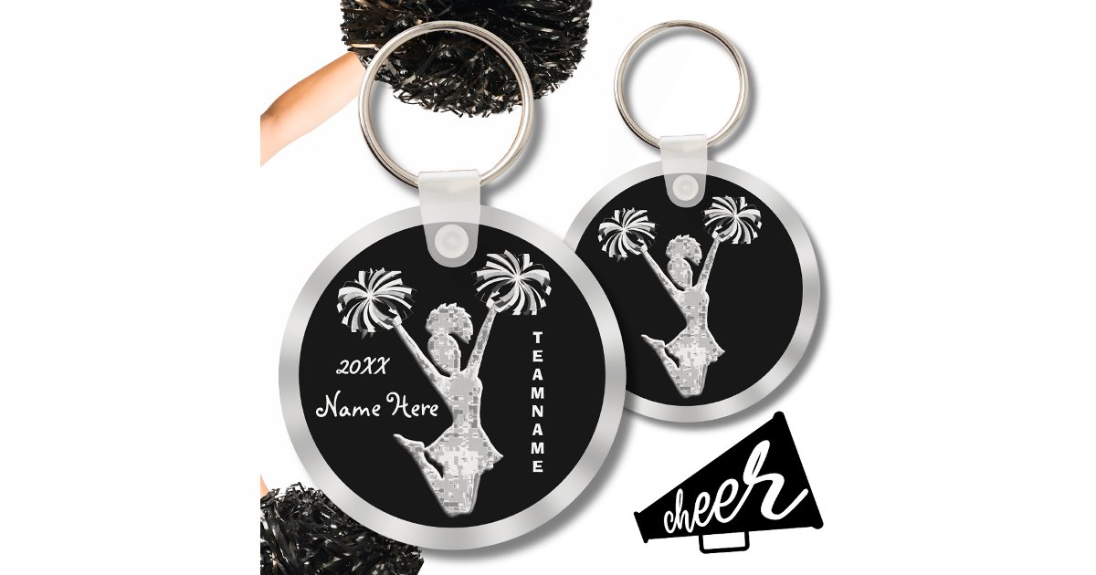 Cheer Keychains PERSONALIZED Your Text and Colors | Zazzle