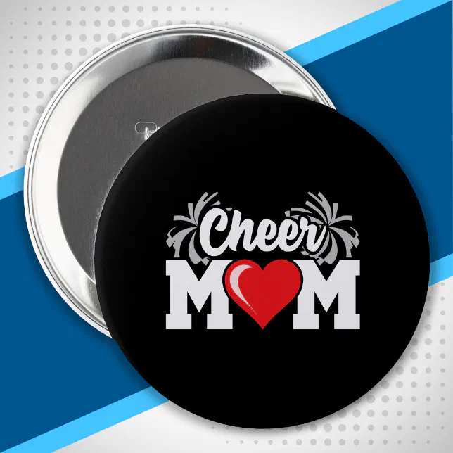 Cheer Mom - High School Cheerleader - Cheerleading Button | Zazzle