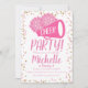 Cheer Party Cheerleading Birthday Pink Confetti In Invitation | Zazzle