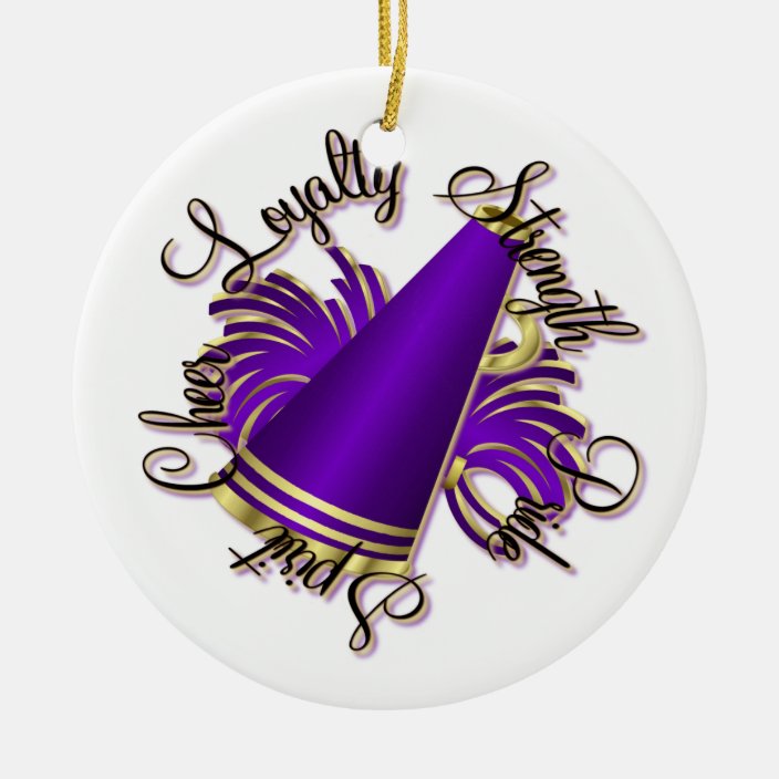 Cheer Purple and Gold Customizable Ornament | Zazzle.com