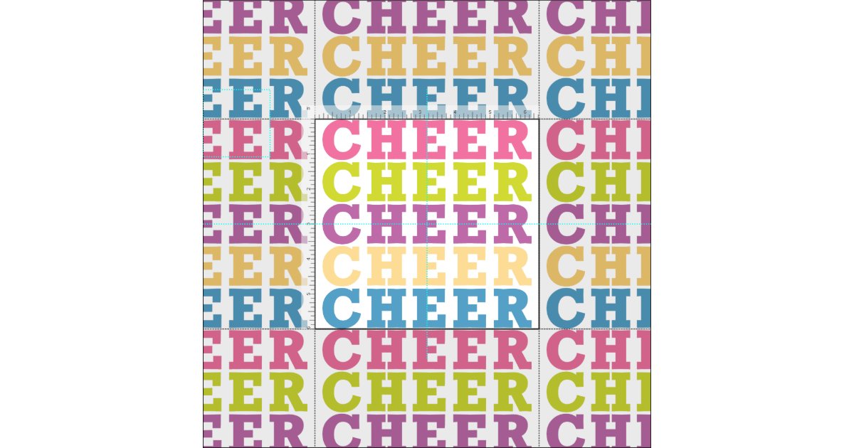 Cheer Text Pattern Fabric | Zazzle