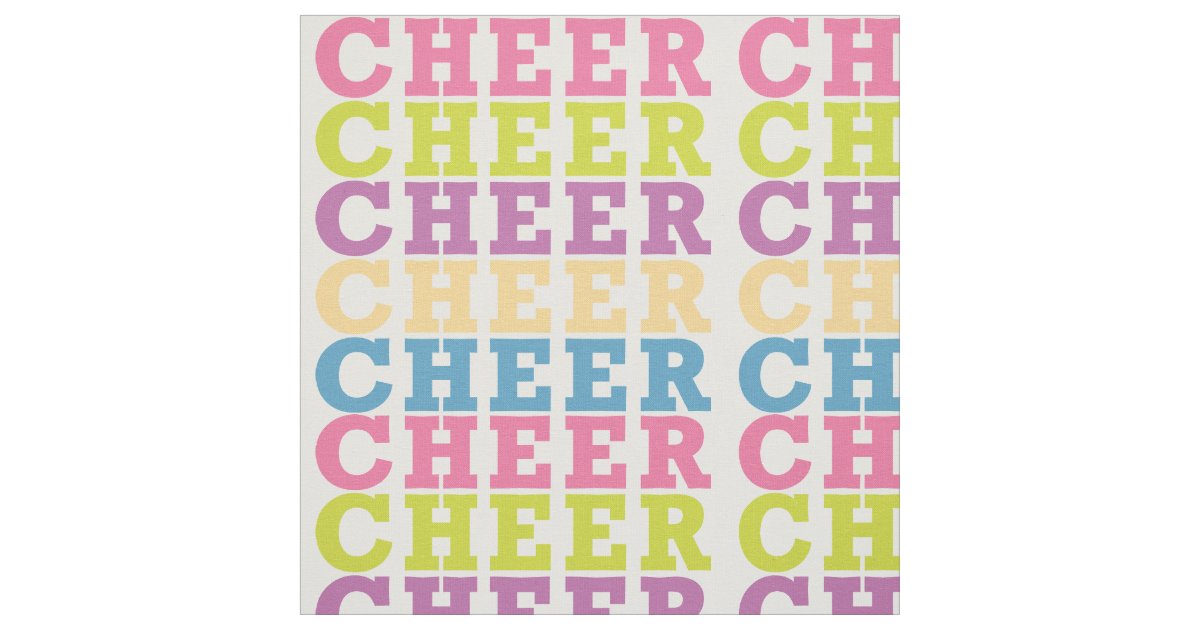 Cheer Text Pattern Fabric | Zazzle