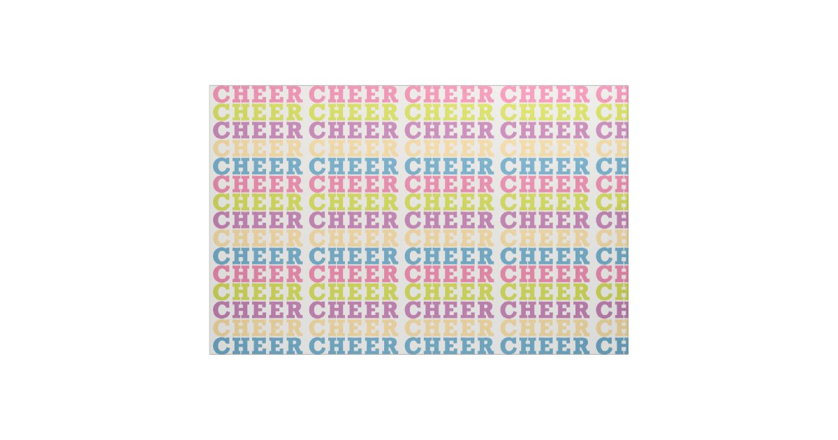 Cheer Text Pattern Fabric | Zazzle