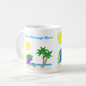 Cheerful Beach Theme Mugs Personalized Coffee Cups | Zazzle