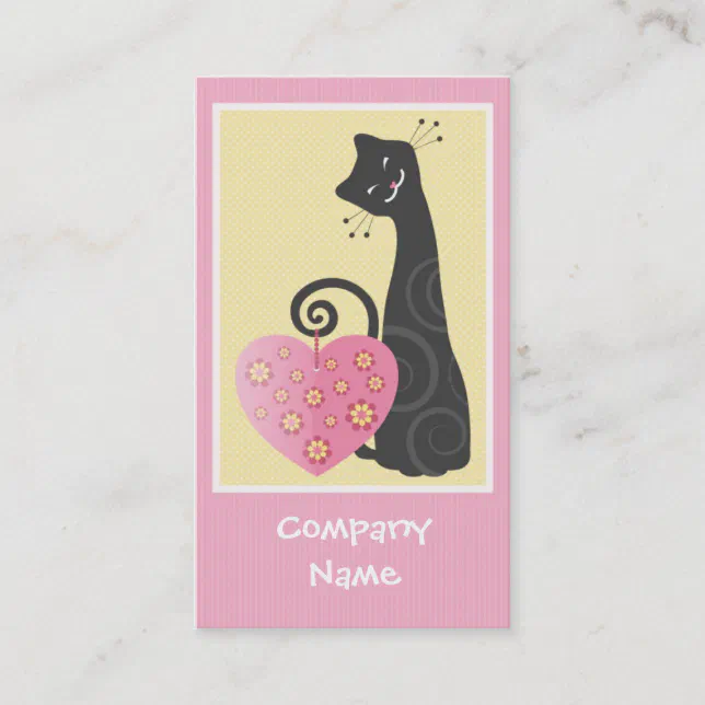Cheerful Black Cat Business Card | Zazzle