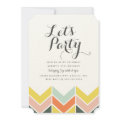 Cheerful Chevron Birthday Invite | Zazzle