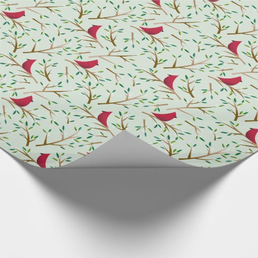 Cheerful Christmas Cardinal Holiday Gift Wrap | Zazzle