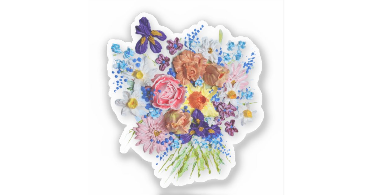 Cheerful Floral Stcikers Sticker | Zazzle