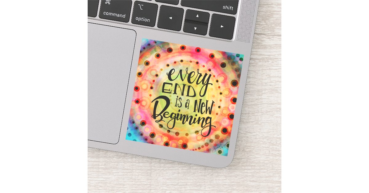 Cheerful Fun New Beginning Inspirational Sticker | Zazzle