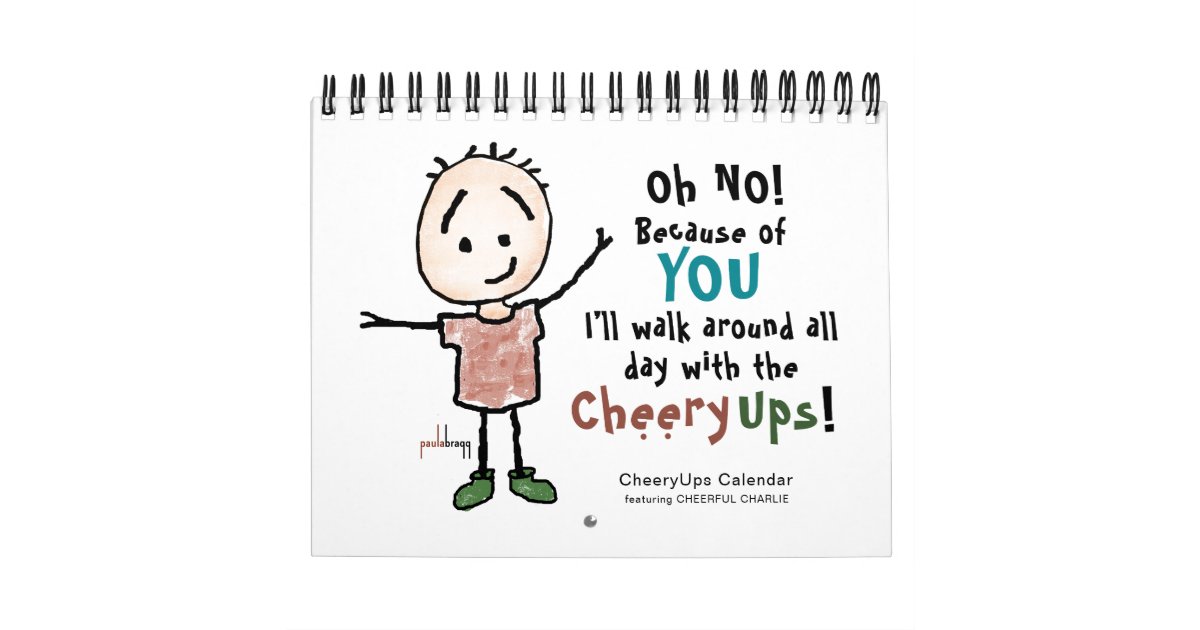 Cheerful, happy Encouragement, Cartoon Stickman Calendar | Zazzle
