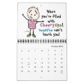 Cheerful, happy Encouragement, Cartoon Stickman Calendar | Zazzle