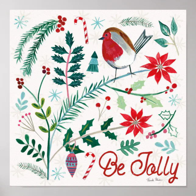 Cheerful Holiday - Be Jolly Poster | Zazzle
