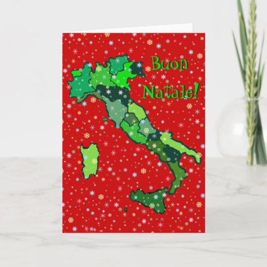Cheerful Pastel Snowflakes and Map of Italy Holiday Card | Zazzle.com