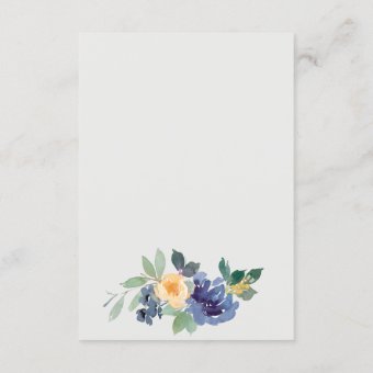 Cheerful Rustic Yellow Blue Floral Wedding Details Enclosure Card | Zazzle