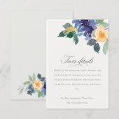 Cheerful Rustic Yellow Blue Floral Wedding Details Enclosure Card | Zazzle