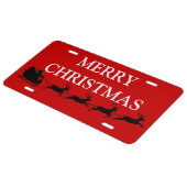 Cheerful Santa Claus Riding Reindeer Christmas License Plate | Zazzle