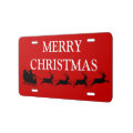Cheerful Santa Claus Riding Reindeer Christmas License Plate | Zazzle