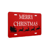 Cheerful Santa Claus Riding Reindeer Christmas License Plate | Zazzle