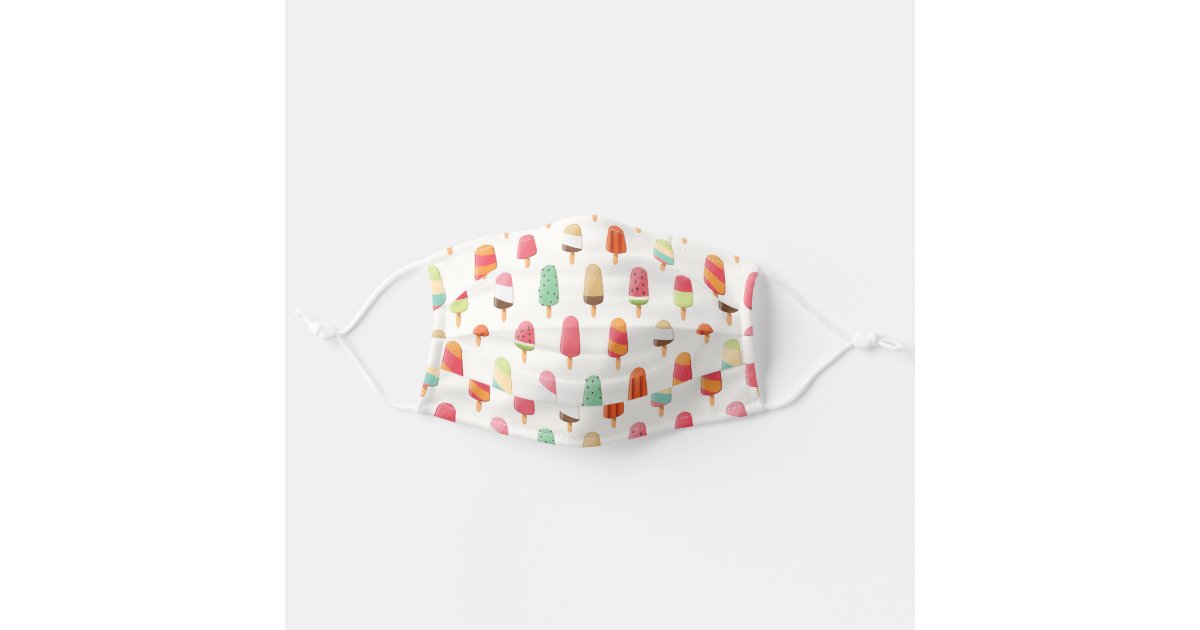 Cheerful Sweets icecreams popsicles Adult Cloth Face Mask | Zazzle