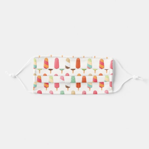 Cheerful Sweets icecreams popsicles Adult Cloth Face Mask | Zazzle