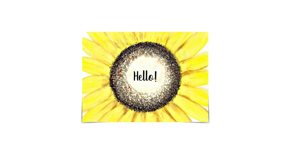 Cheerful Watercolour "Just Because" Sunflower Card | Zazzle