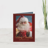 Cheerful Winter Santa Claus Personalized Christmas Holiday Card | Zazzle