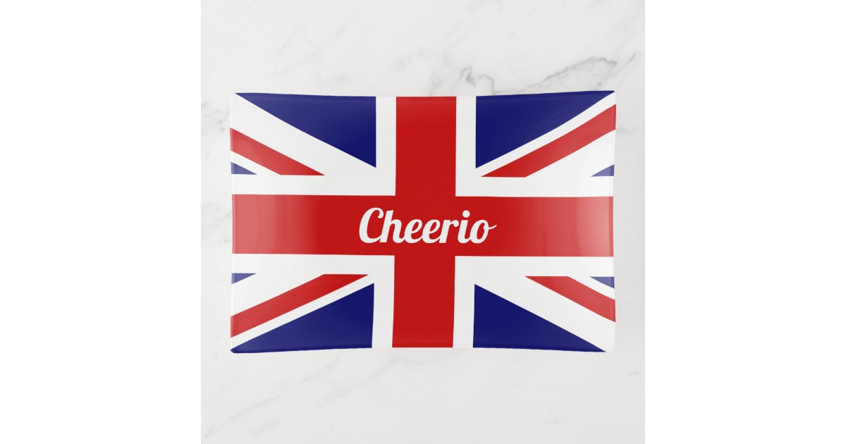 Cheerio Union Jack Flag of the UK Trinket Tray | Zazzle