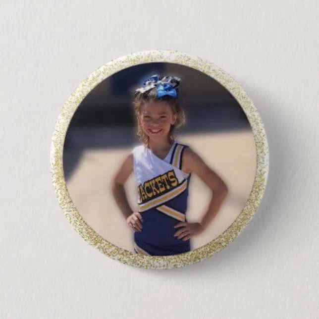 Cheerleader Add Photo Button | Zazzle