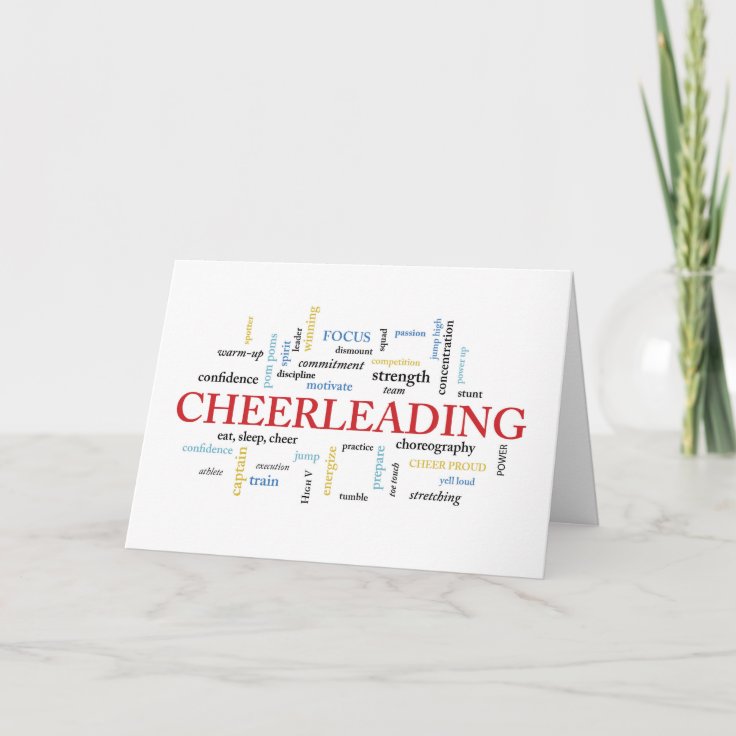 Cheerleader Birthday with Words Card | Zazzle